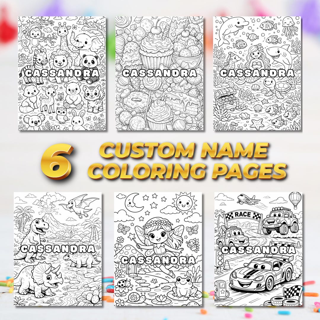 Personalized Name Coloring Pages for Kids – Custom Name Printable, 6 ...