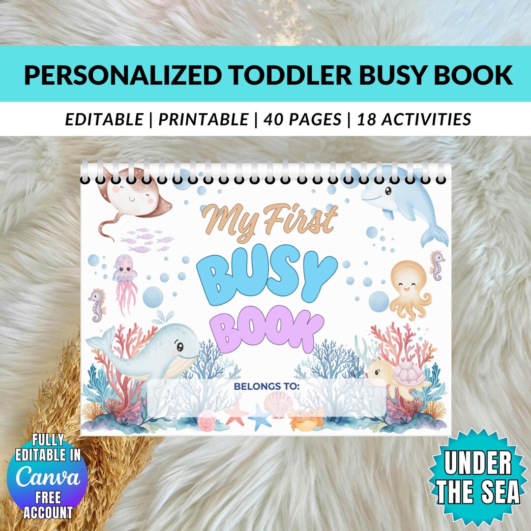 Personalized Toddler Busy Book, Preschool Learning Binder, Toddler ...