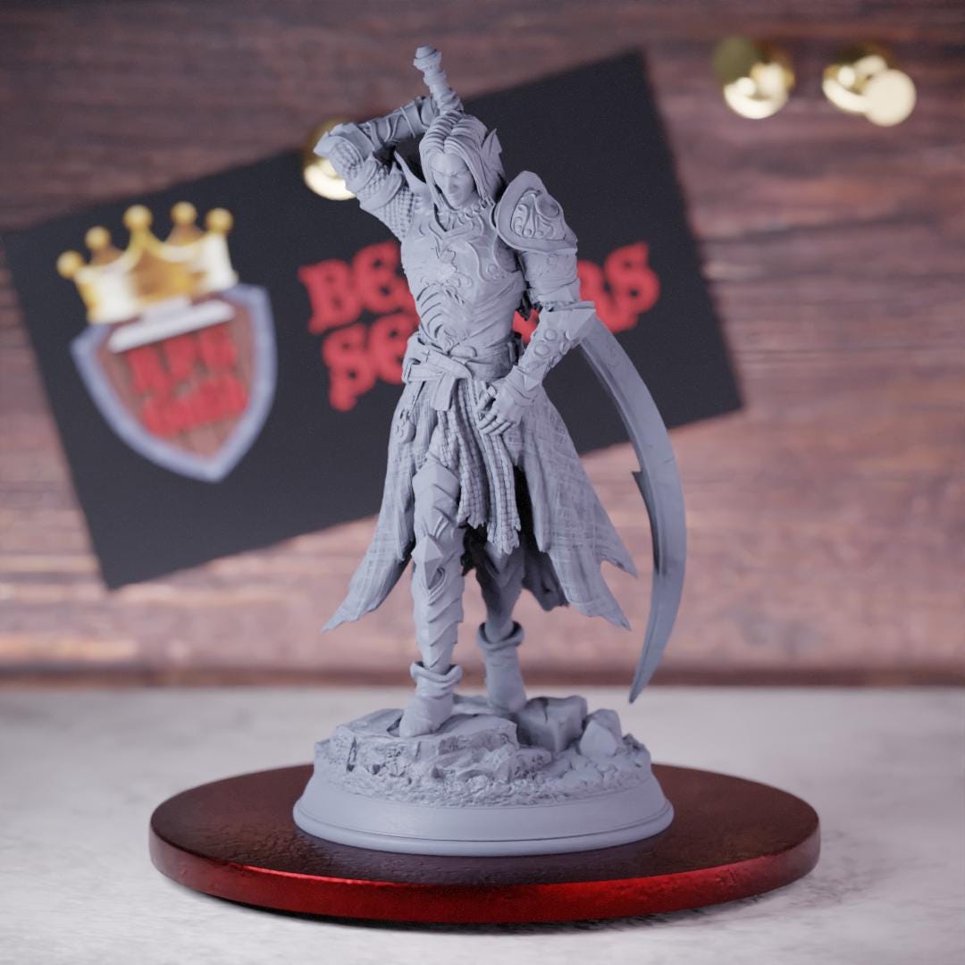 Elf Prince Paladin With Sword Miniature | 28mm 32mm 38mm | Resin 3D ...