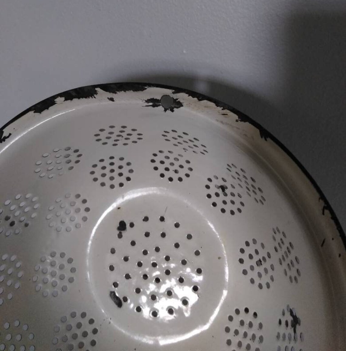 Vintage Enamel Colander Strainer | Etsy