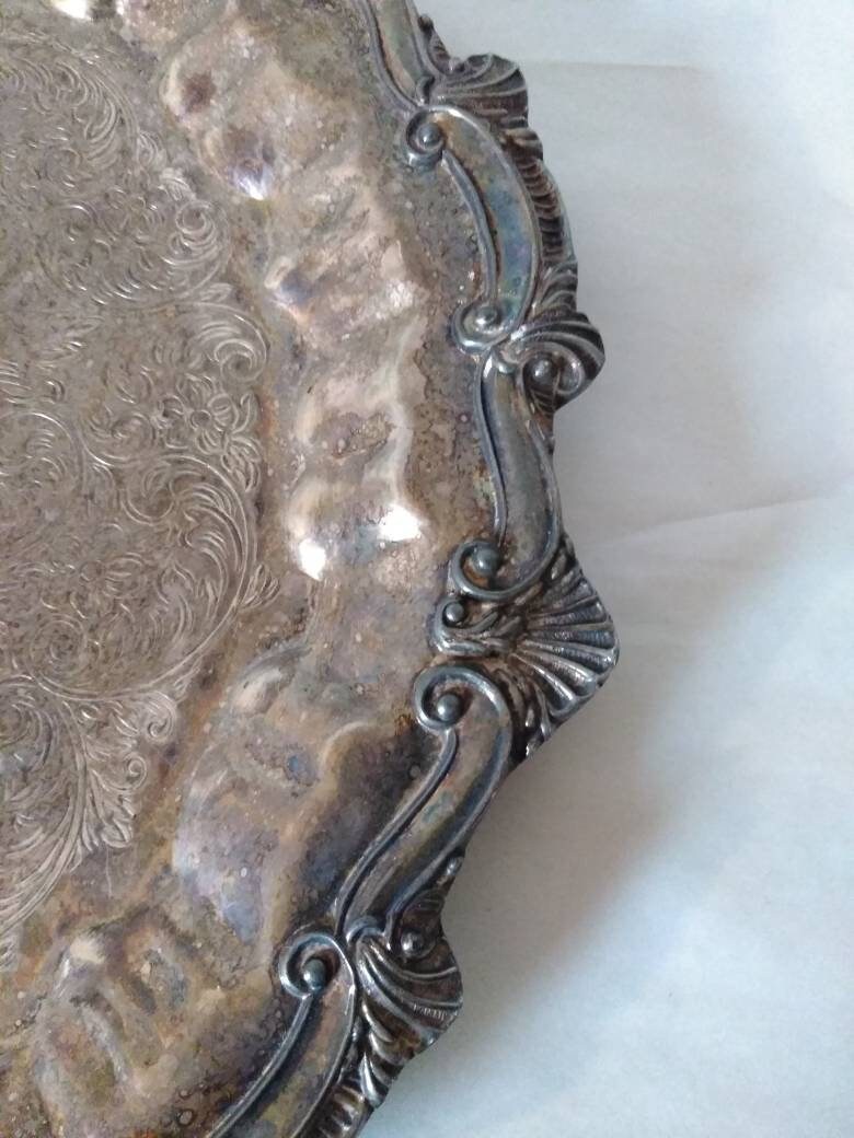 Tarnished Silver on Copper Platter - Etsy