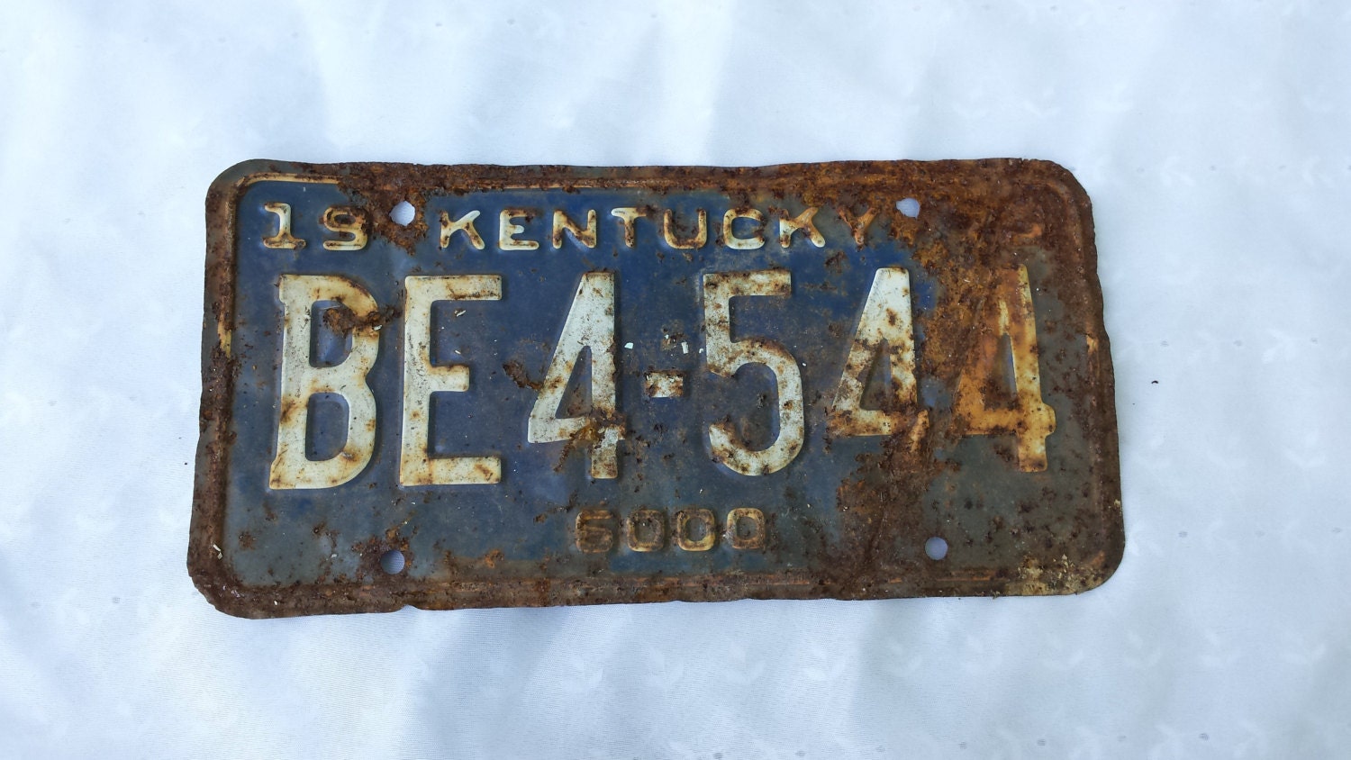 Rusty License Plate Blue Kentucky Plate Garage Decor | Etsy