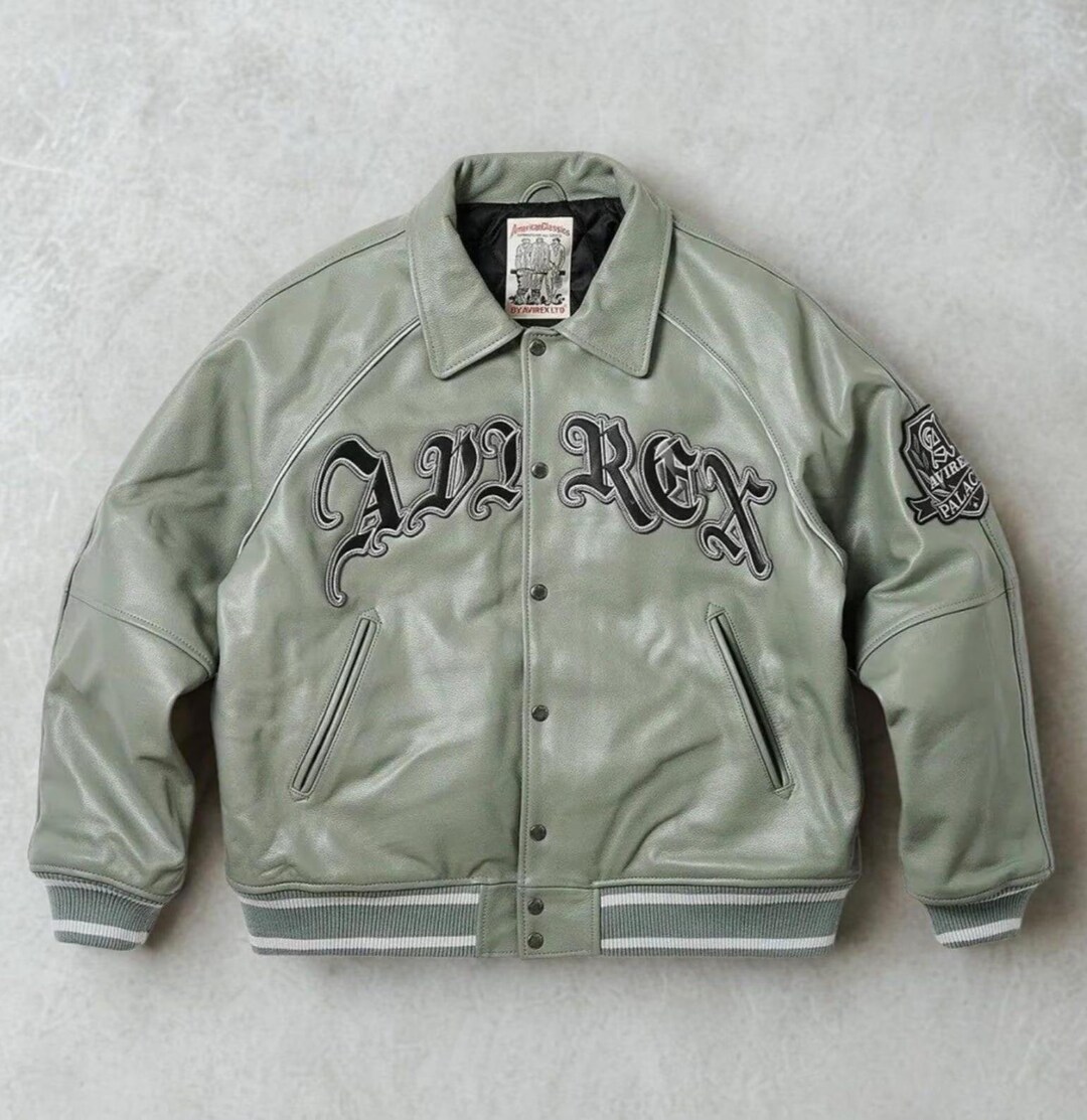 Avirex Palace 75th Anniversary Leather Varsity Jacket, American Flight ...