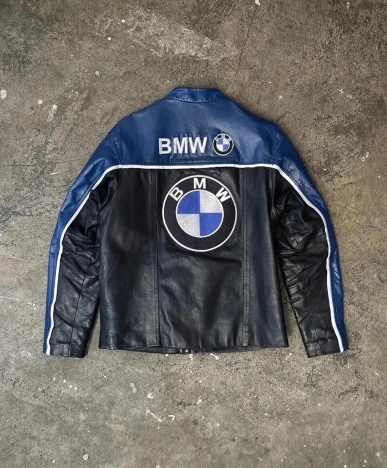BMW Racing Leather Jacket Motorcycle Gear Genuine Cowhide Leather ...