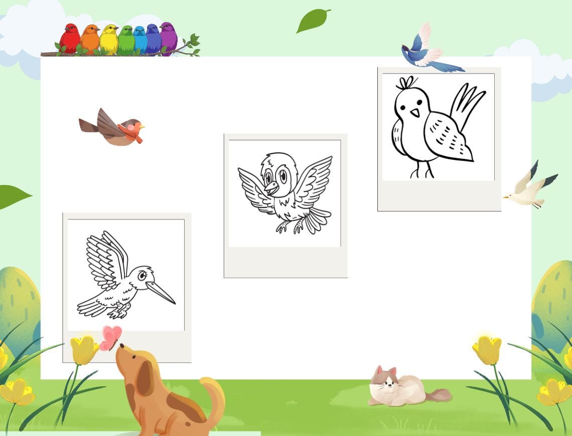 Birds Coloring Pages | Printable Animal Coloring Book for Kids | Fun ...
