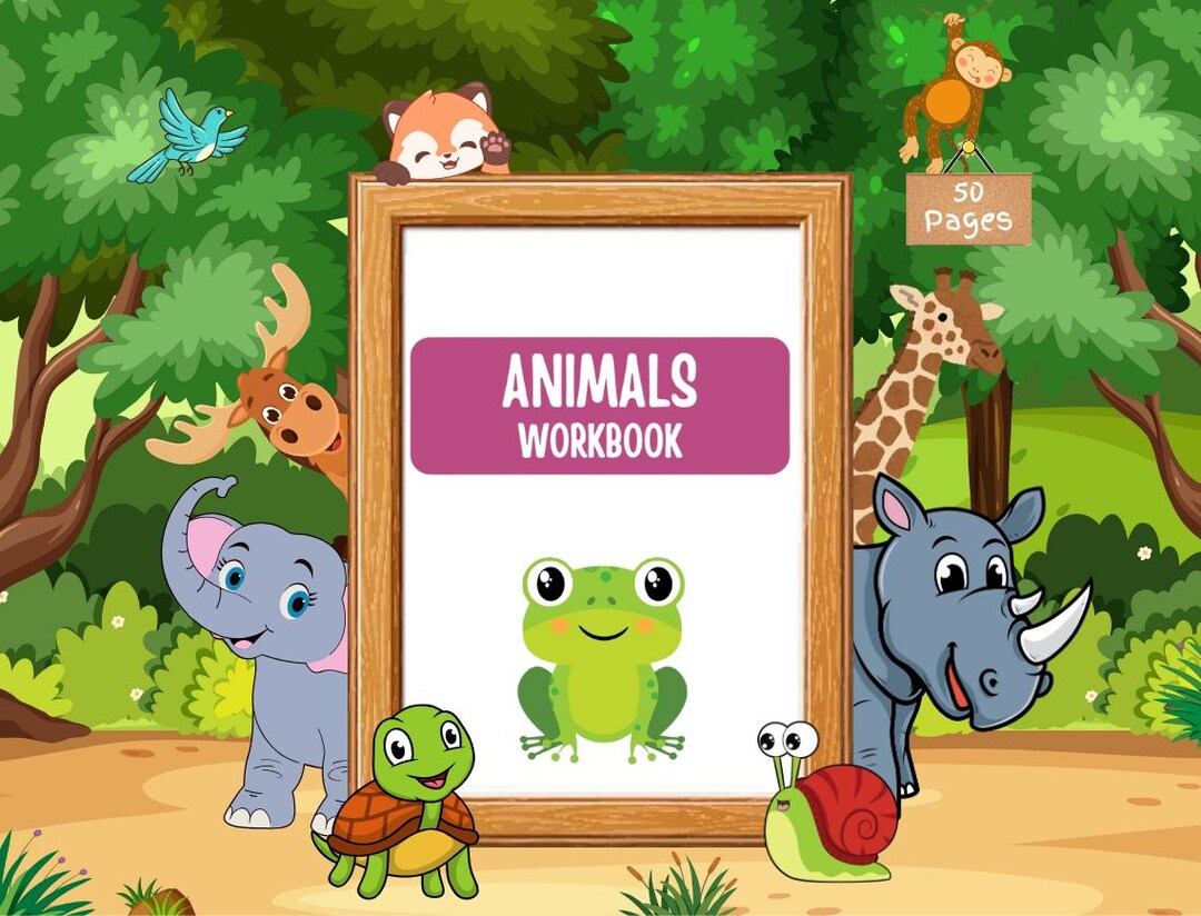 Animals Workbook for Kids | Printable Activity Book | Animal Worksheets ...