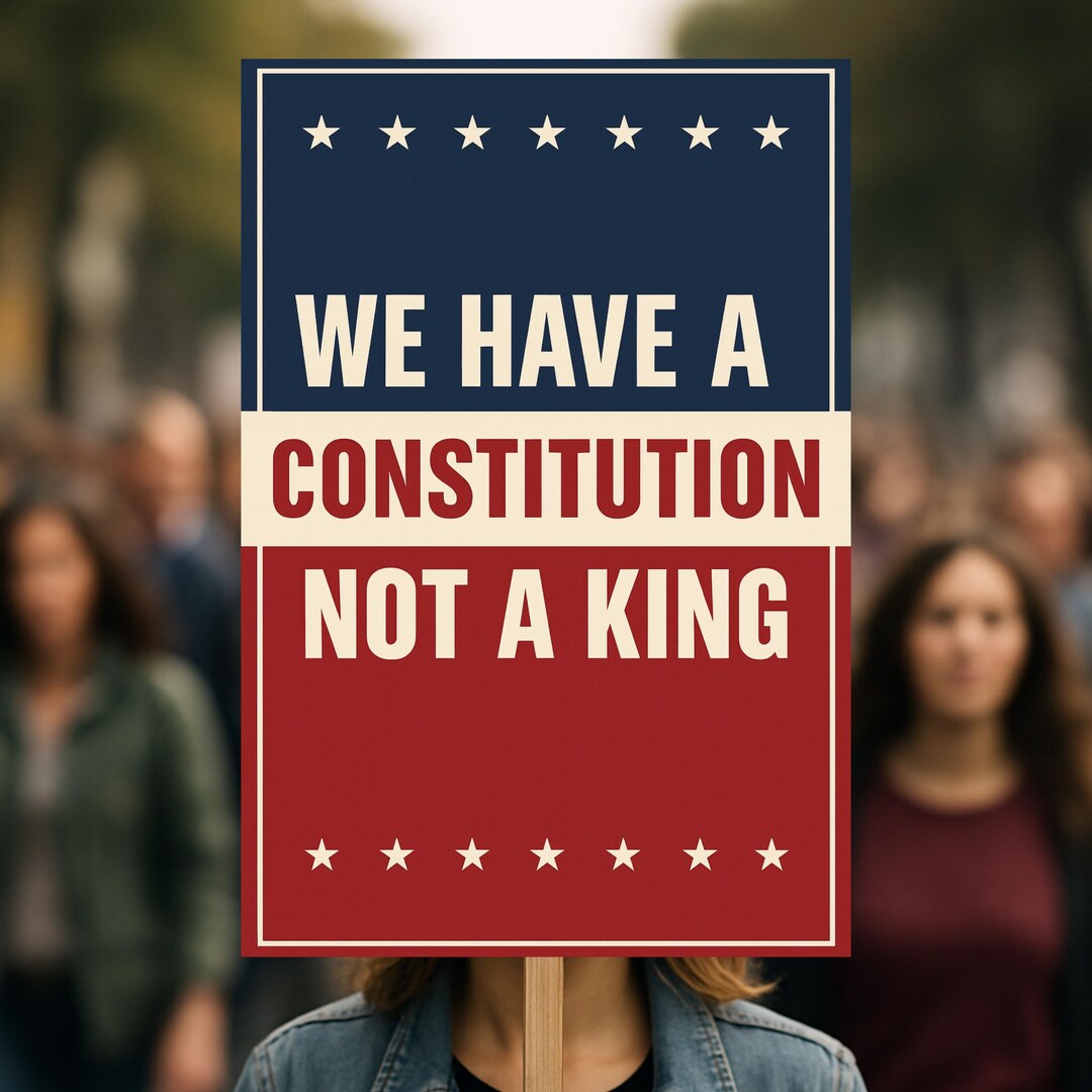 No Kings in America Protest Sign, Anti-trump Resistance, Political ...