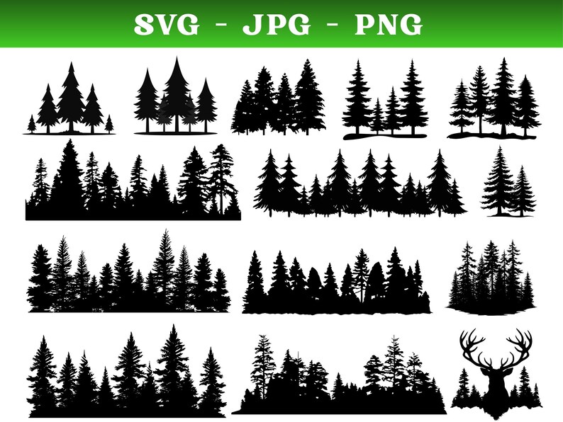 Mountain Forest Svg Bundle, Forest Tree Svg, Forest Tree Png, Palm Tree ...