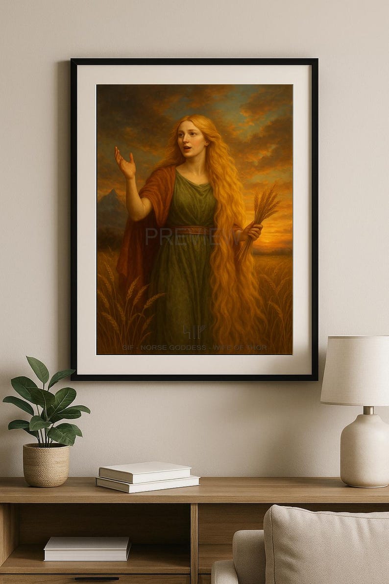 Sif - Norse Goddess Art Print: Golden Hair, Viking Mythology (digital ...
