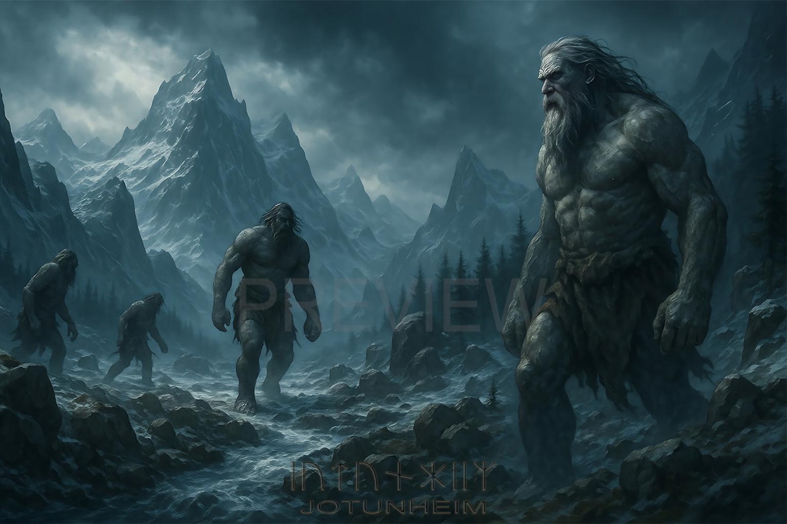 Jotunheim Norse Mythology Art Print: Land of the Giants, Viking Fantasy ...