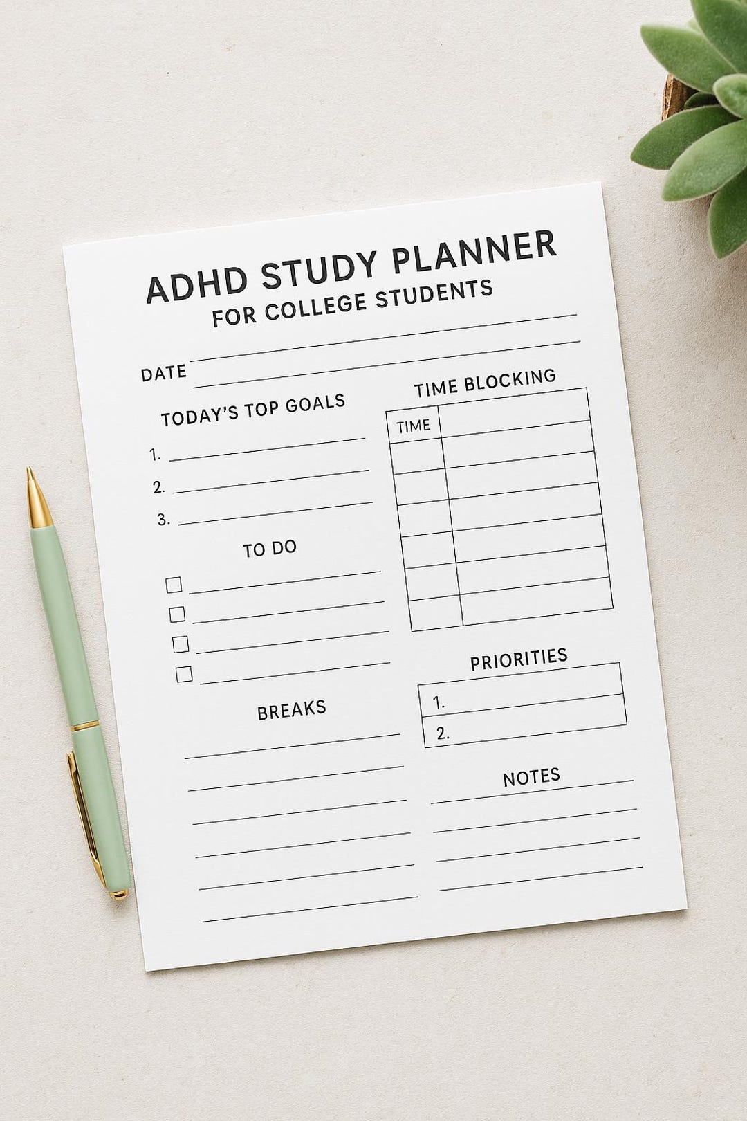 ADHD Study Planner for College Students - Etsy