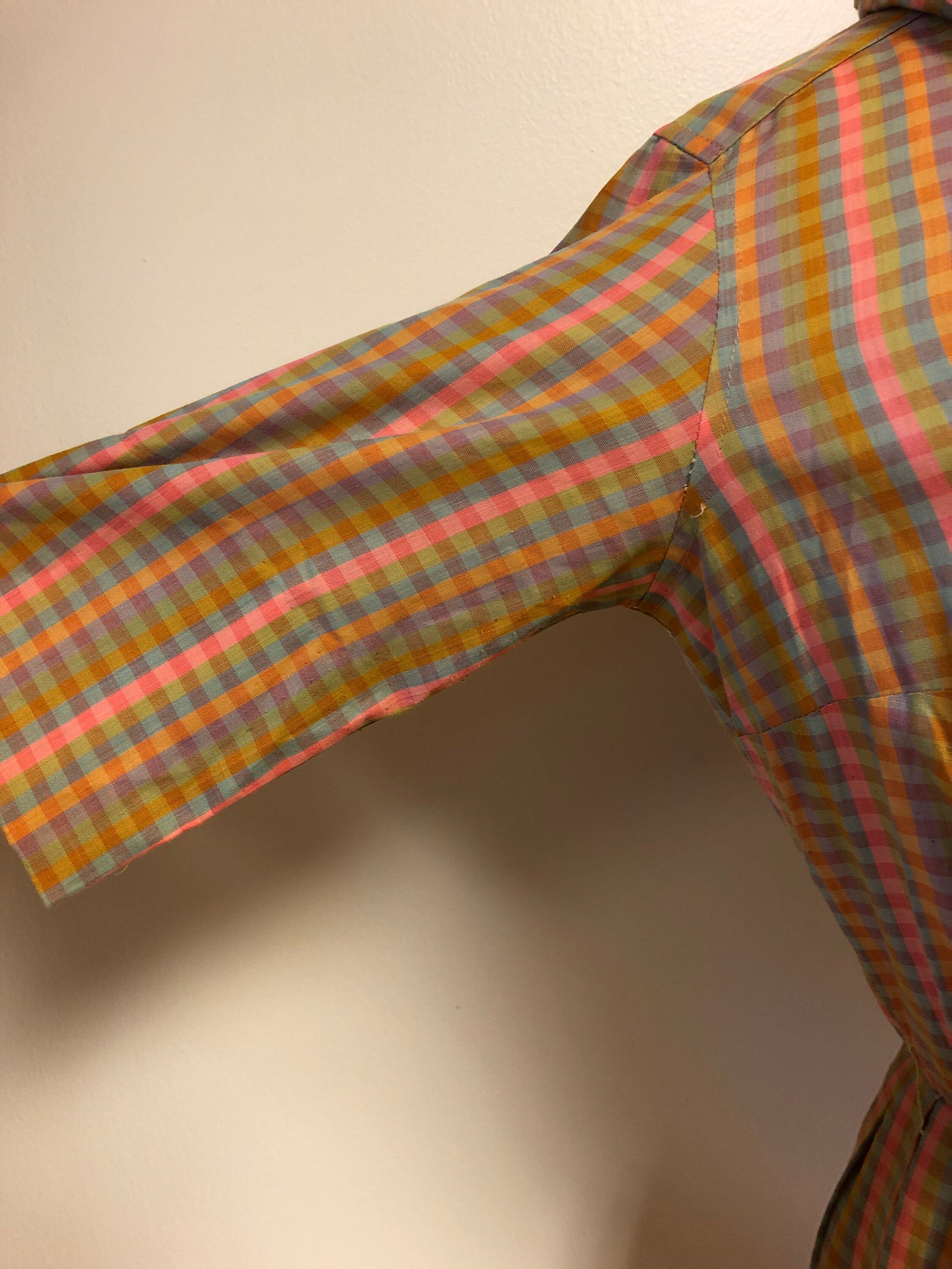 Neon Plaid Vintage Dress 50/60s M - Etsy
