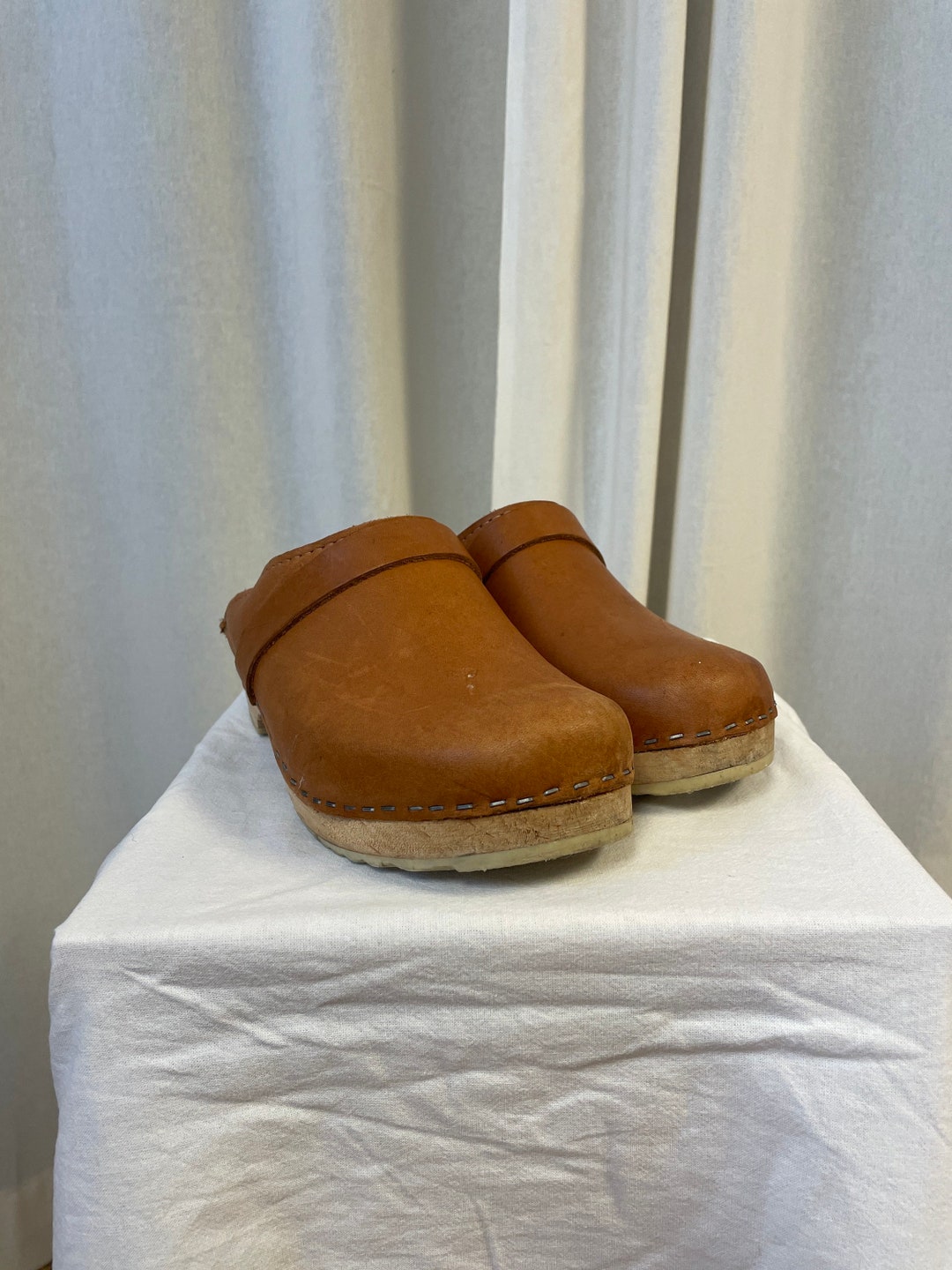 Classic Clogs Beige Leather 37 - Etsy