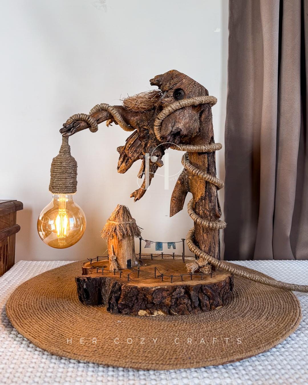 Wild Crest Lamp - Forward Bent Wood Over a Tiny Yard - Etsy