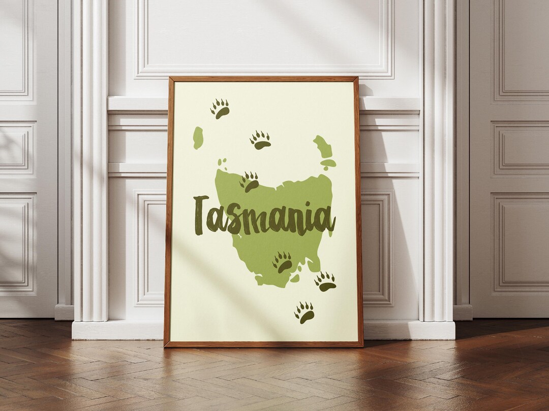 Tasmania Map Poster: Nature Travel Art Print - Etsy