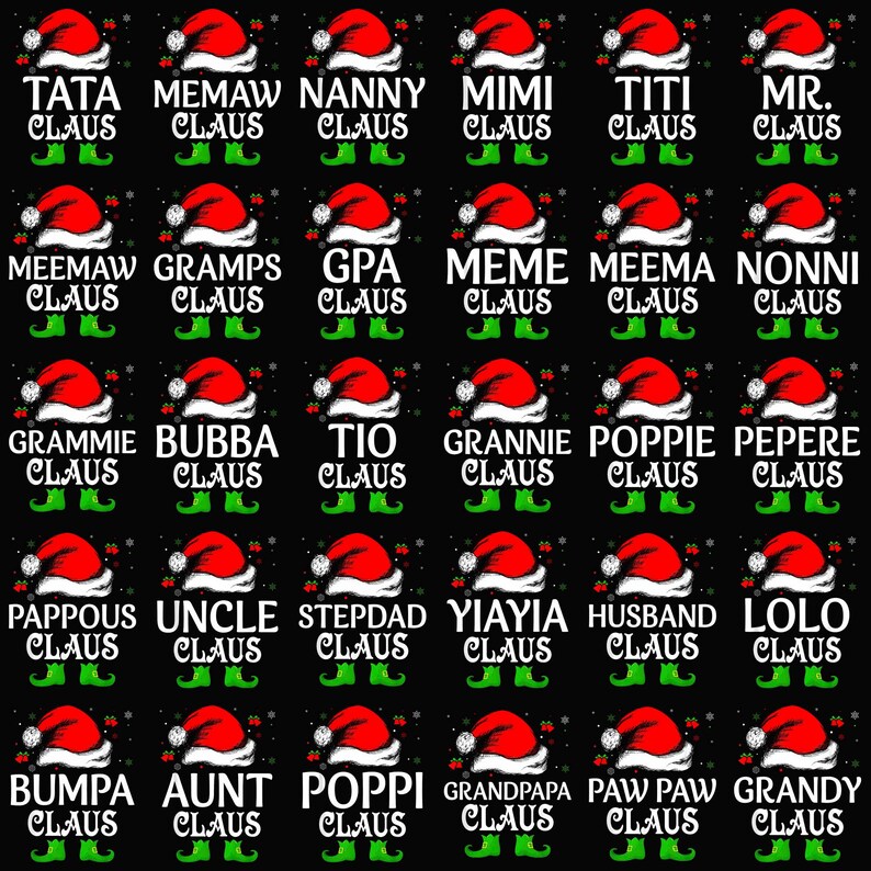 Santa Hat Elf Claus PNG – Funny Matching Family Party Christmas Holiday ...