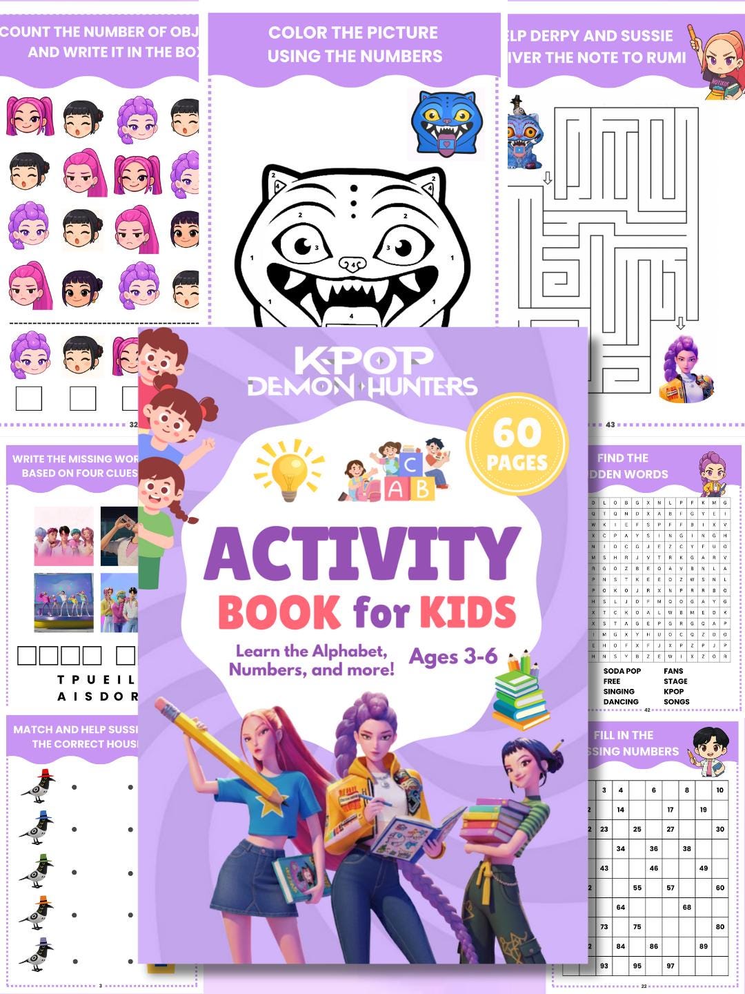 Kpop Demon Hunters Activity Book Kpop Demon Hunters Worksheets ...
