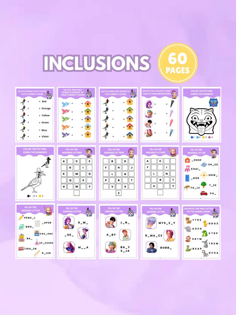 Kpop Demon Hunters Activity Book Kpop Demon Hunters Worksheets ...