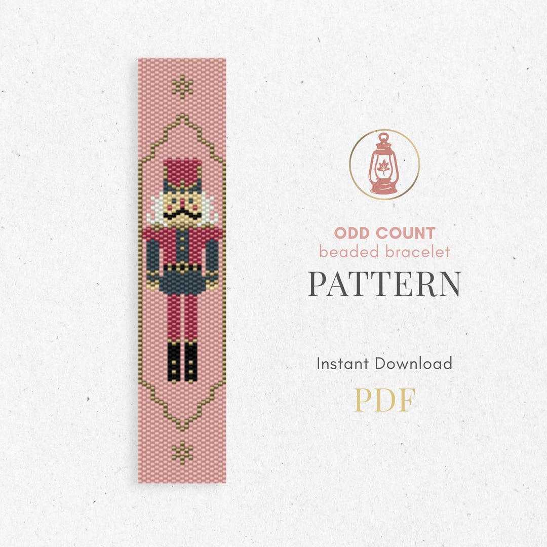 Nutcracker Bead Peyote Bracelet Pattern, Odd Count, Christmas Scheme ...