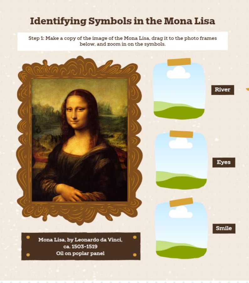 Mona Lisa Art Worksheet Printable | Leonardo Da Vinci Art History ...