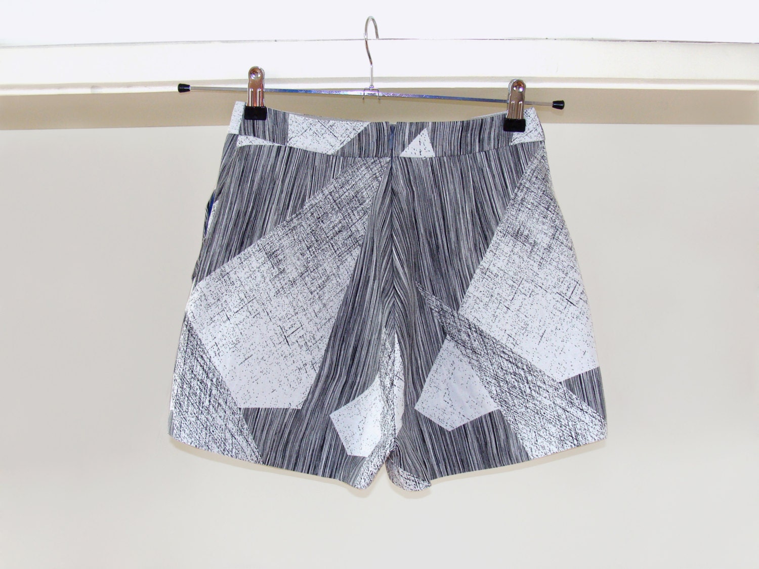 HIGH WAISTED CUSTOM Shorts With Asymmetric Design. Black White Summer ...