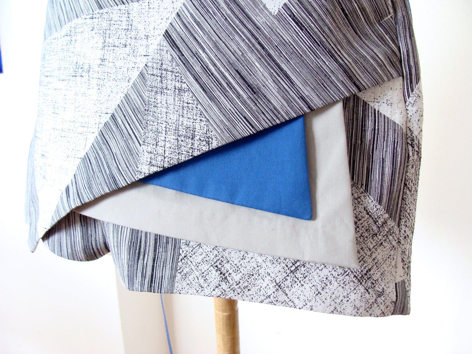 HIGH WAISTED CUSTOM Shorts With Asymmetric Design. Black White Summer ...