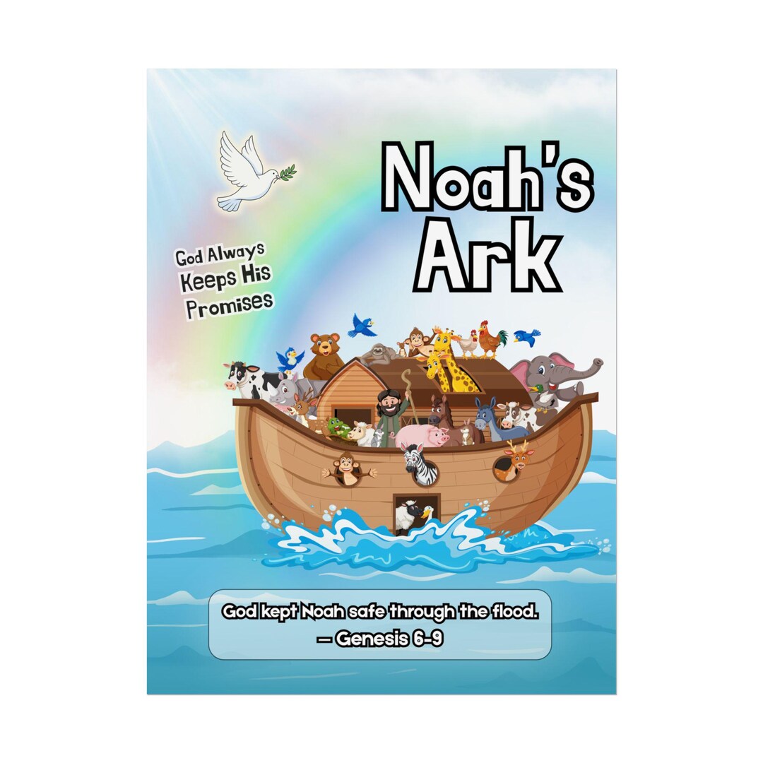 Noahs Ark Poster for Kids Classroom | Christian Wall Art | Bible Story ...