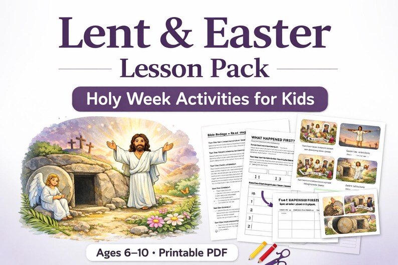 Holy Week Lessons for Kids, Easter Sunday School Activities, Christian ...