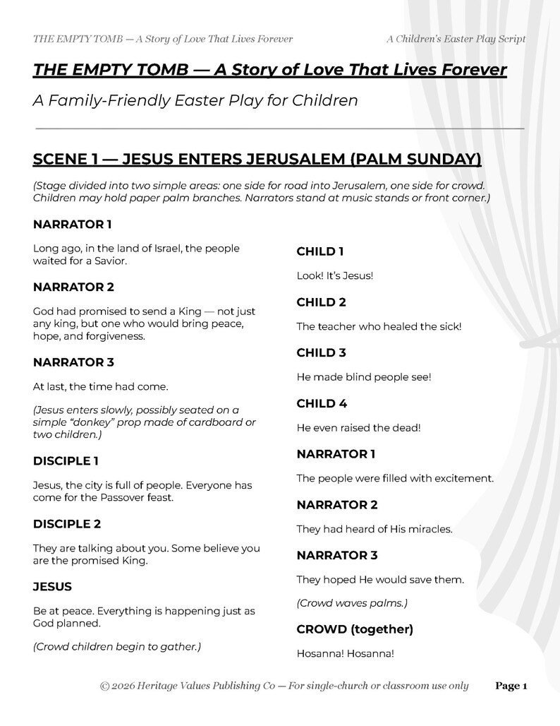 Children's Easter Play Script | Complete Church Production Kit (digital ...