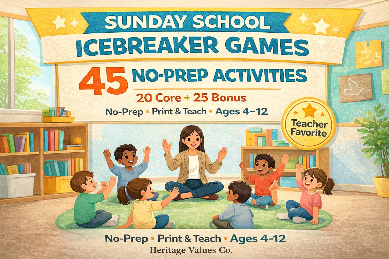 Sunday School Icebreaker Games | 45 No-prep Activities (printable PDF ...