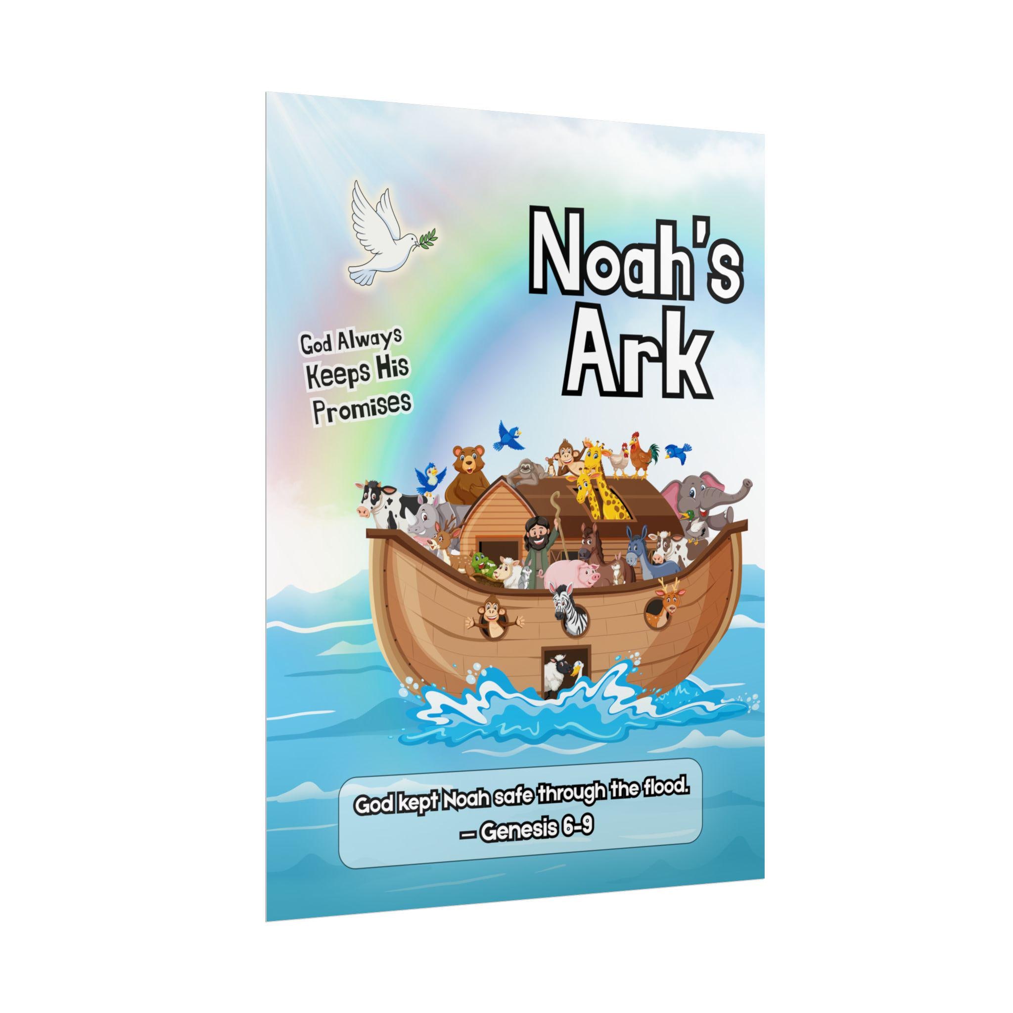 Noahs Ark Poster for Kids Classroom | Christian Wall Art | Bible Story ...