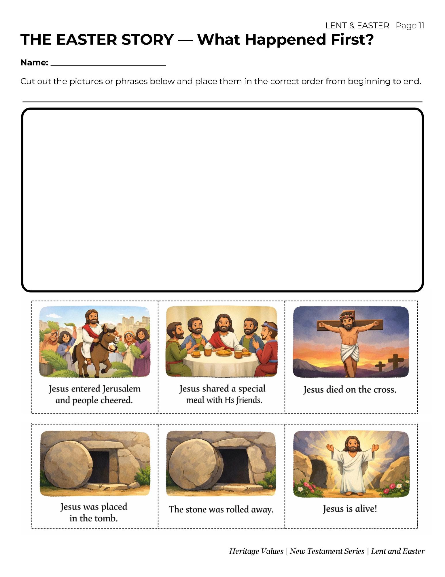 Holy Week Lessons for Kids, Easter Sunday School Activities, Christian ...