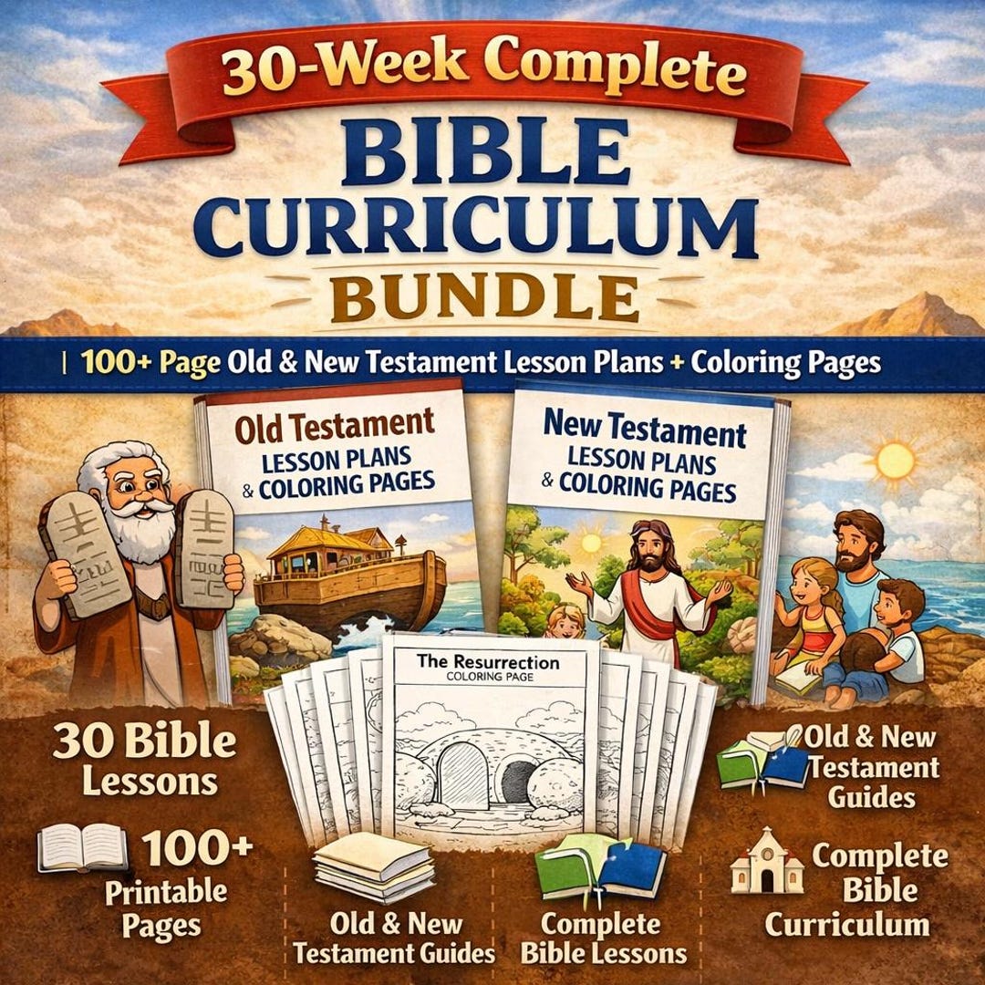 30-week Complete Bible Curriculum Bundle | 100+ Page Old & New ...