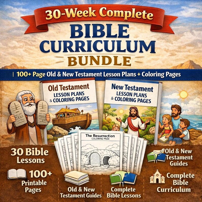 30-week Complete Bible Curriculum Bundle | 100+ Page Old & New ...