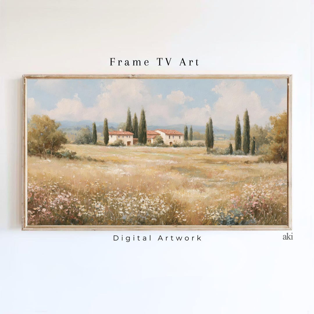 Tuscan Countryside Frame TV Art | Italian Villa Landscape Decor ...