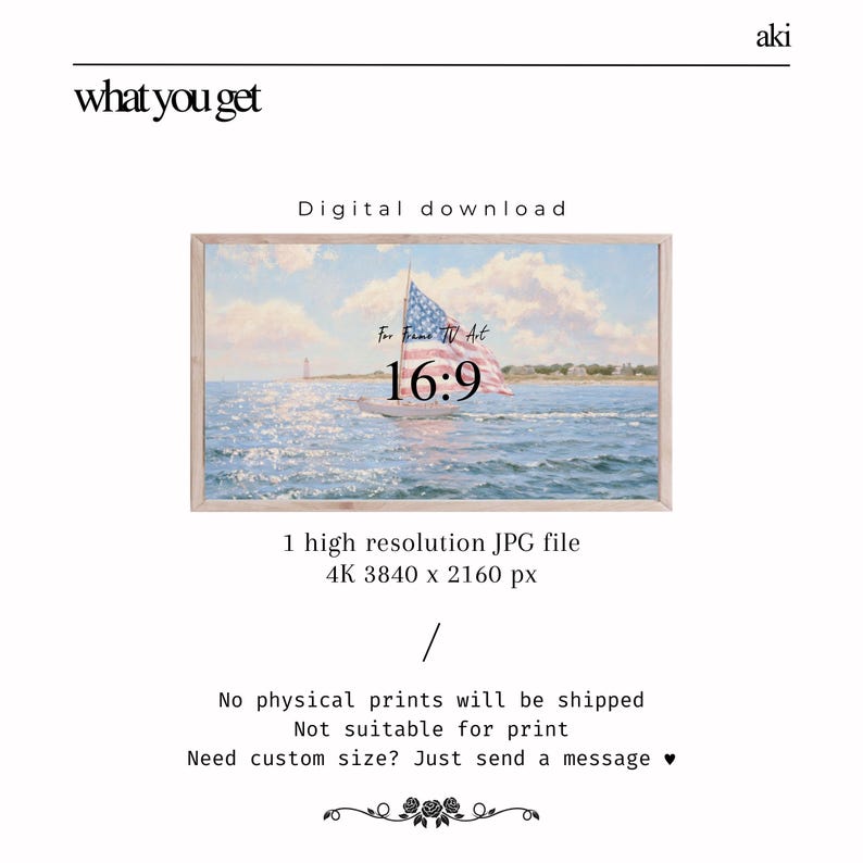 Coastal Americana Frame TV Art | Patriotic Sailboat Ocean Landscape ...
