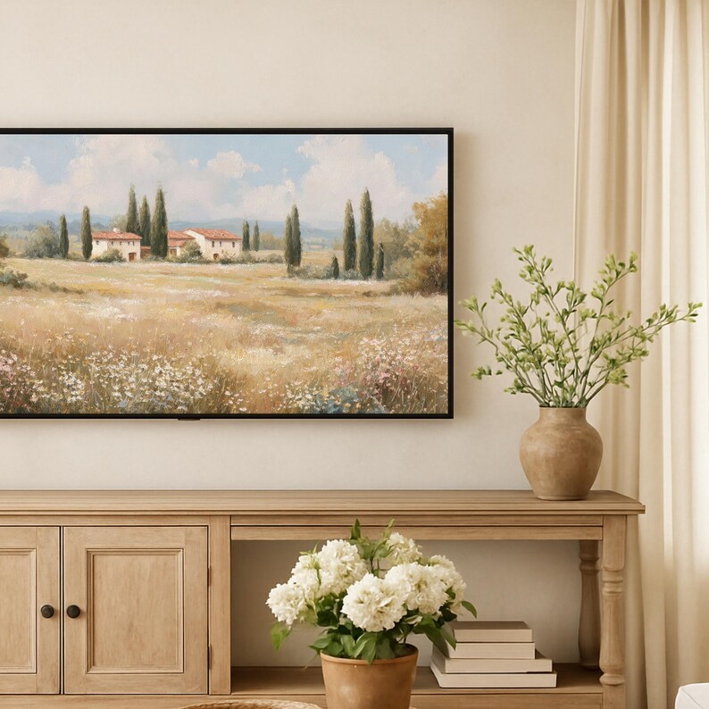 Tuscan Countryside Frame TV Art | Italian Villa Landscape Decor ...