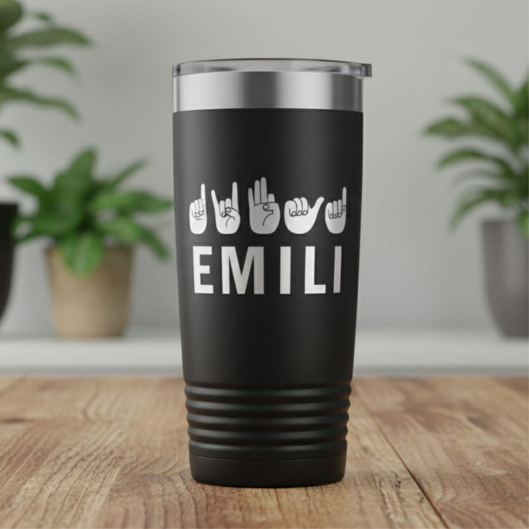 Personalized Name Sign Language - Engraved Stainless Tumbler, ASL ...