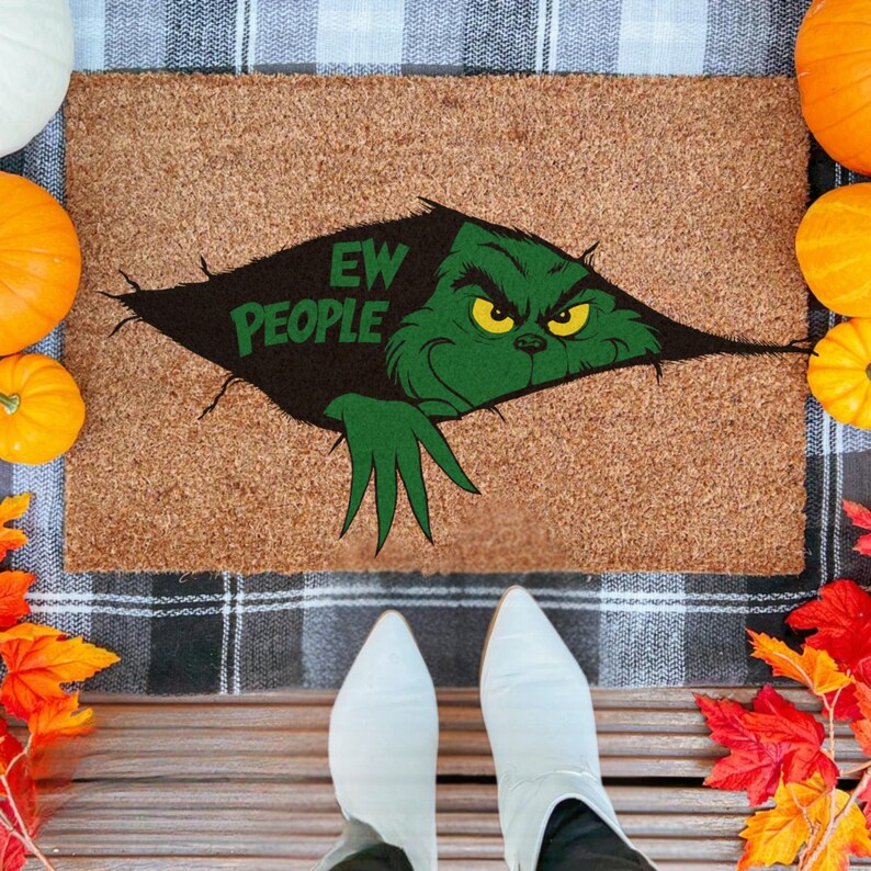Welcome Grinch Doormat, Christmas Doormat, Grinch Decor, Christmas Gift ...