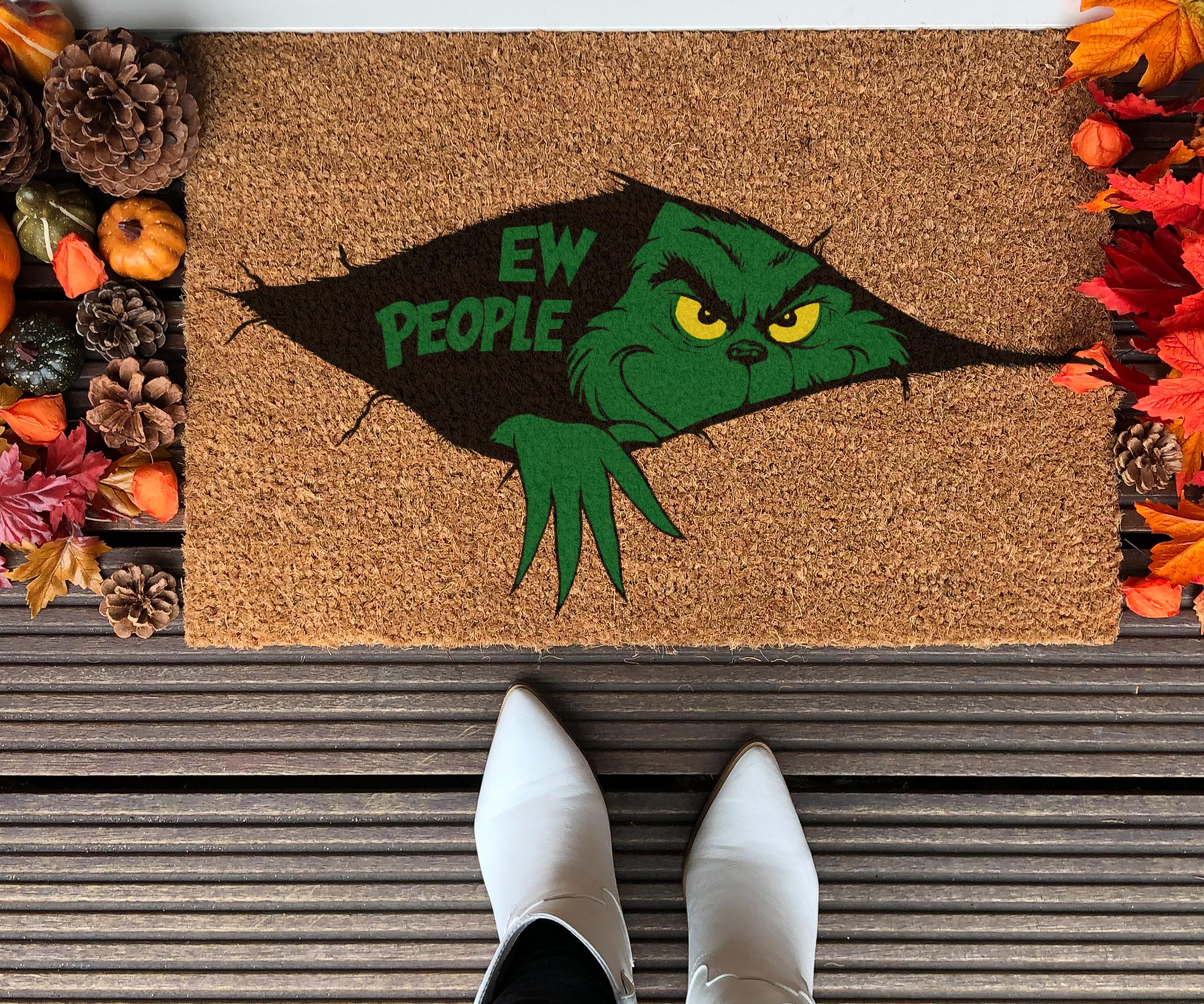 Welcome Grinch Doormat, Christmas Doormat, Grinch Decor, Christmas Gift ...
