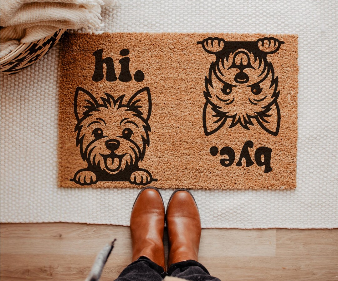 Personalized Yorkshire Terrier Doormat, Custom Yorkie Dog Welcome Mat ...