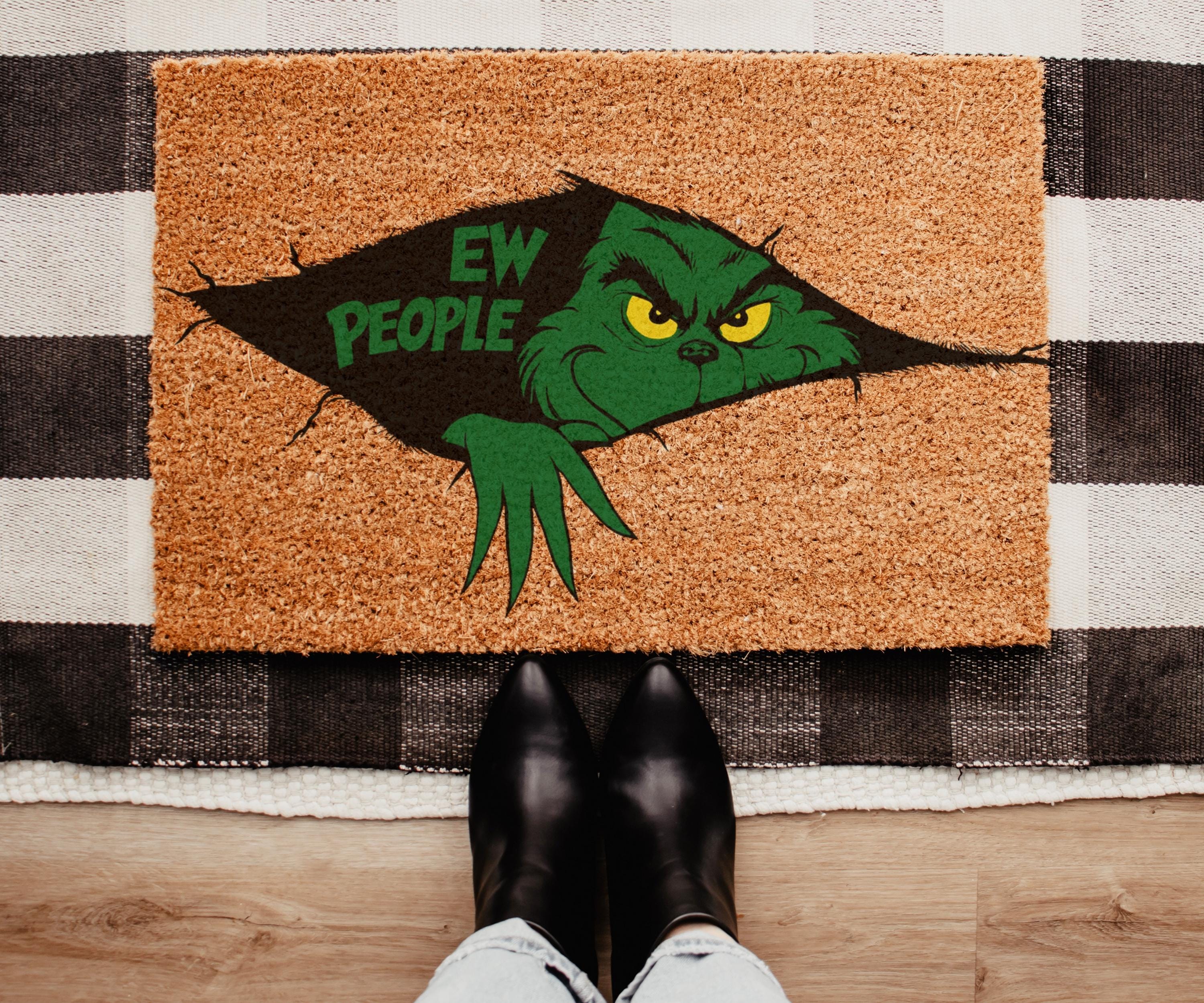 Welcome Grinch Doormat, Christmas Doormat, Grinch Decor, Christmas Gift ...