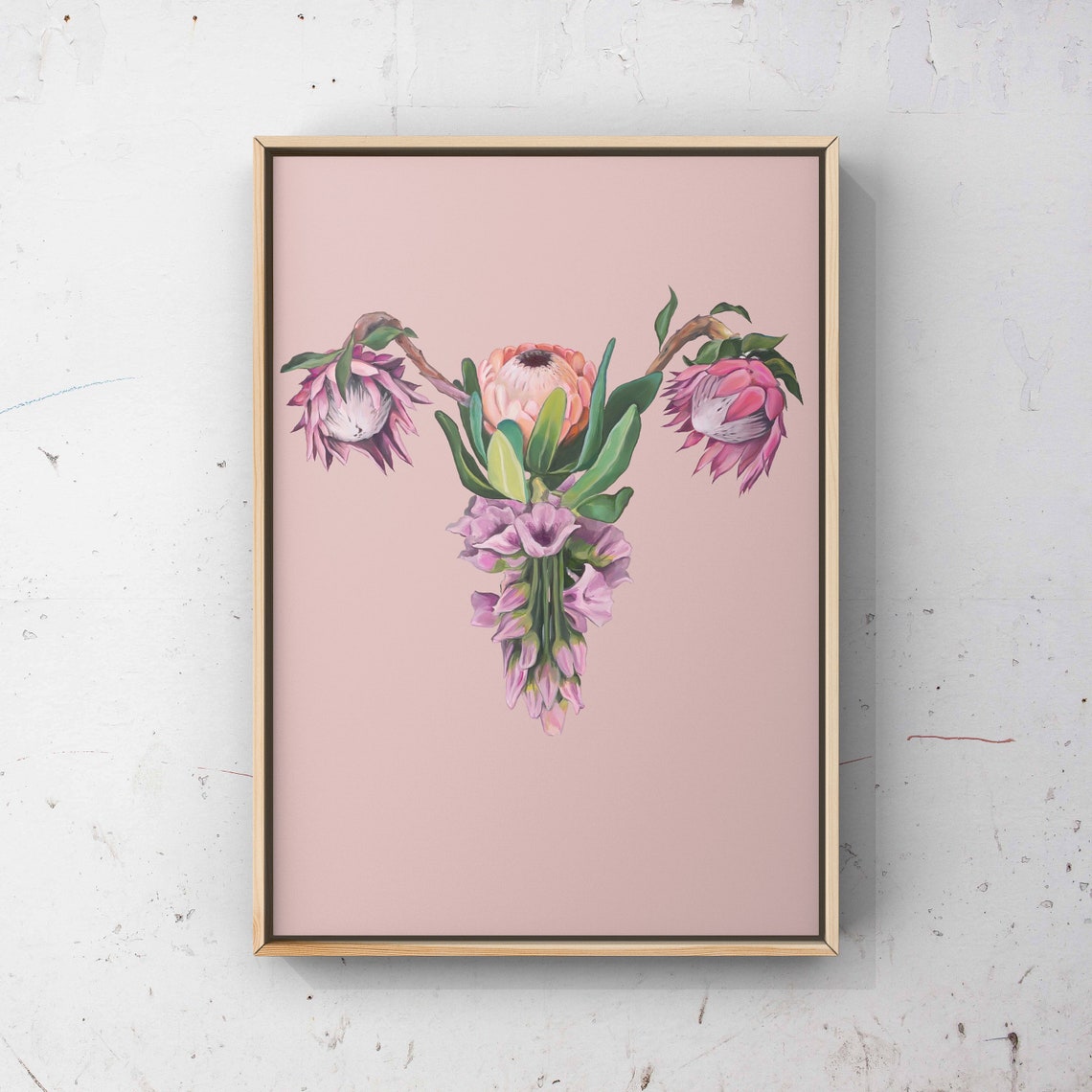 Floral Uterus II Pink Female Anatomy Wall Art Print - Etsy