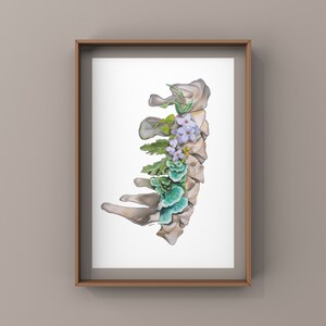 Floral Cervical Spine White Vertebrae Print of Oil Painting ...