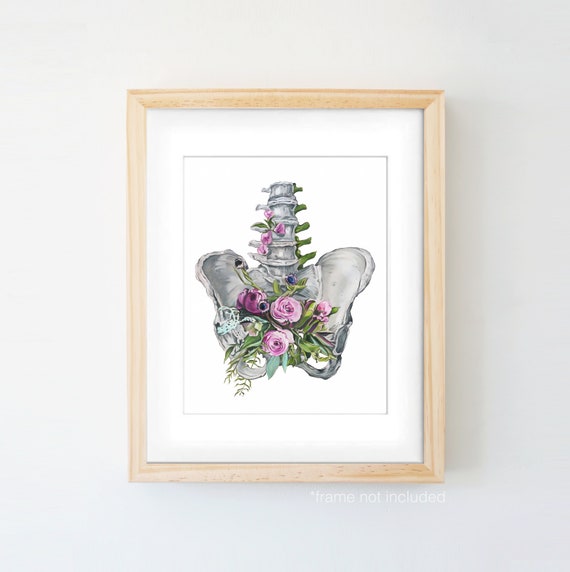Floral Pelvis White Background Print of Oil Painting | Etsy