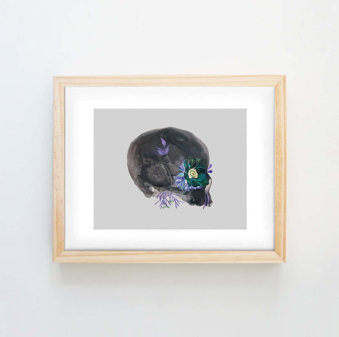 Skull Digital Download | Anatomy Wall Art | Neon Negative Decor - Etsy