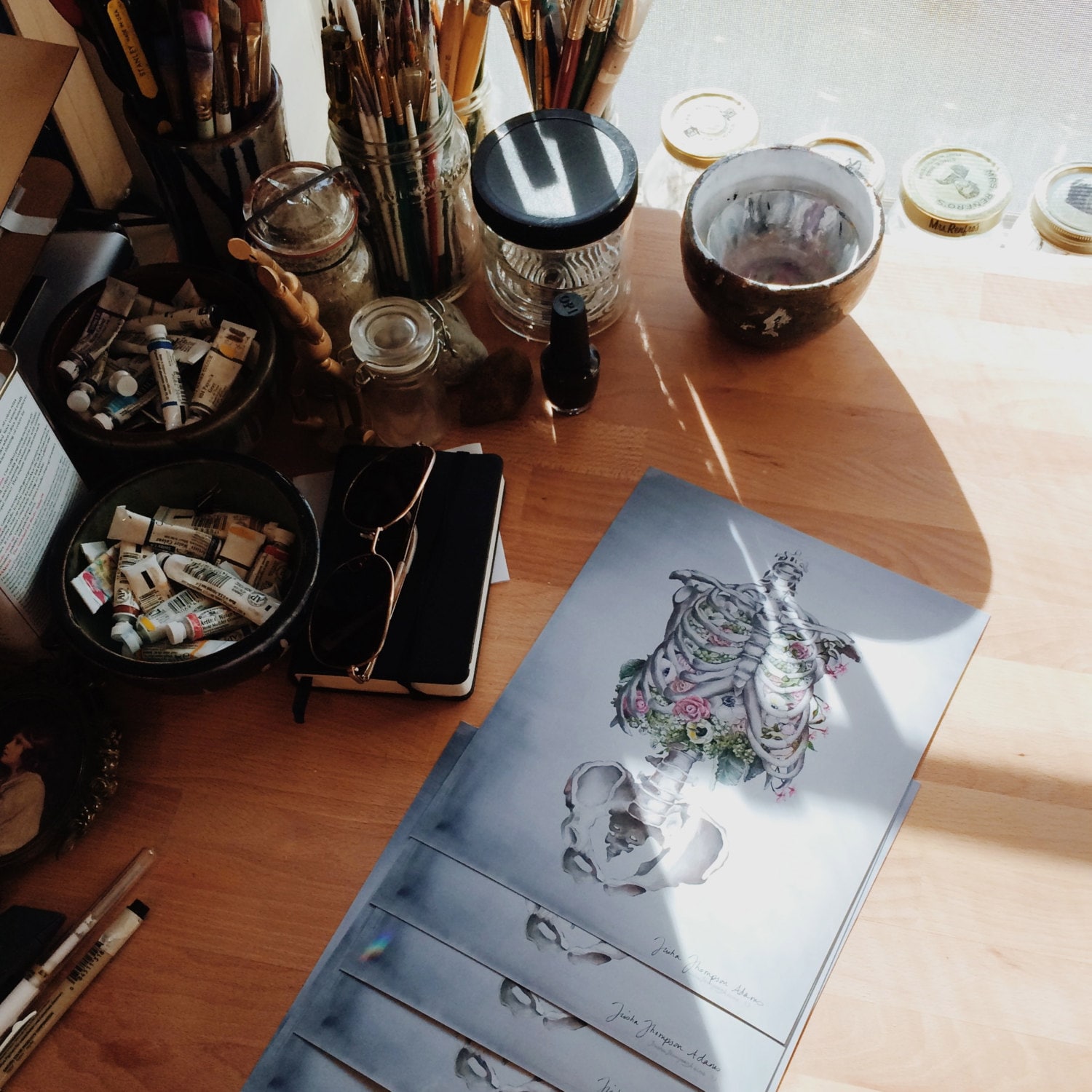 Floral Anatomy: Skeleton Print of Oil Painting - Anatomical Art Print ...