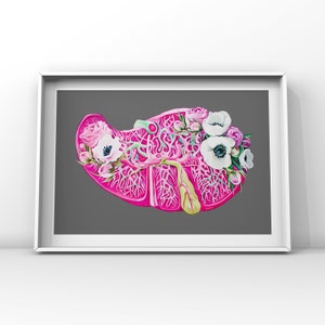Floral Liver Charity Print of Oil Painting - Anatomical Art Print ...