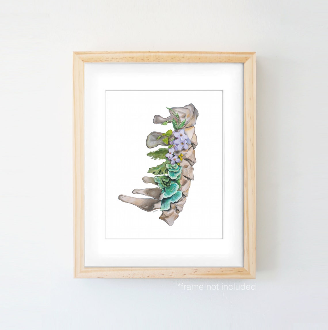 Floral Cervical Spine White Vertebrae Print of Oil Painting - Etsy