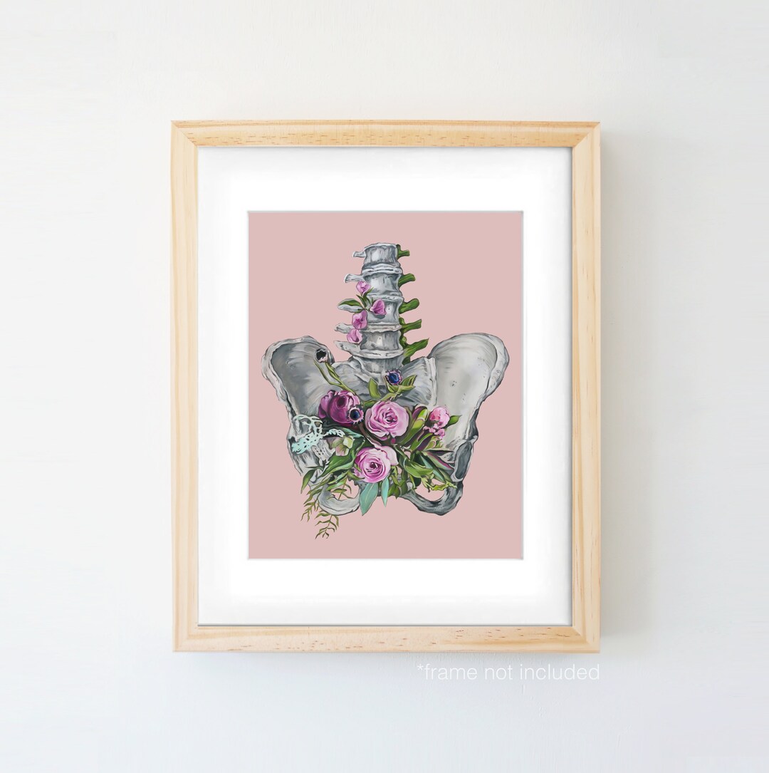 Floral Pelvis Print of Oil Painting Anatomical Art Print - Etsy
